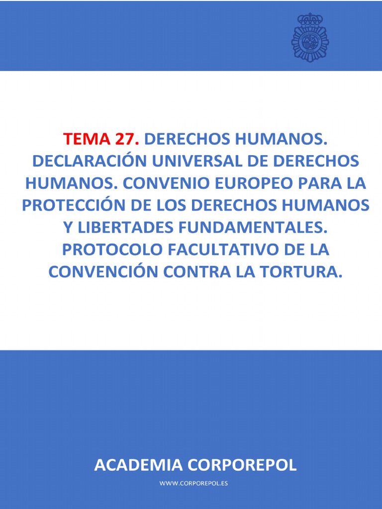R.tema 27. Derechos Humanos | PDF