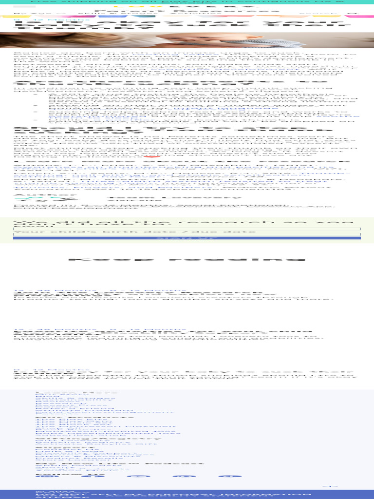 Is It Okay For Your Baby To Suck Their Thumb Lovevery | PDF | Human Life Stages | Human Development
