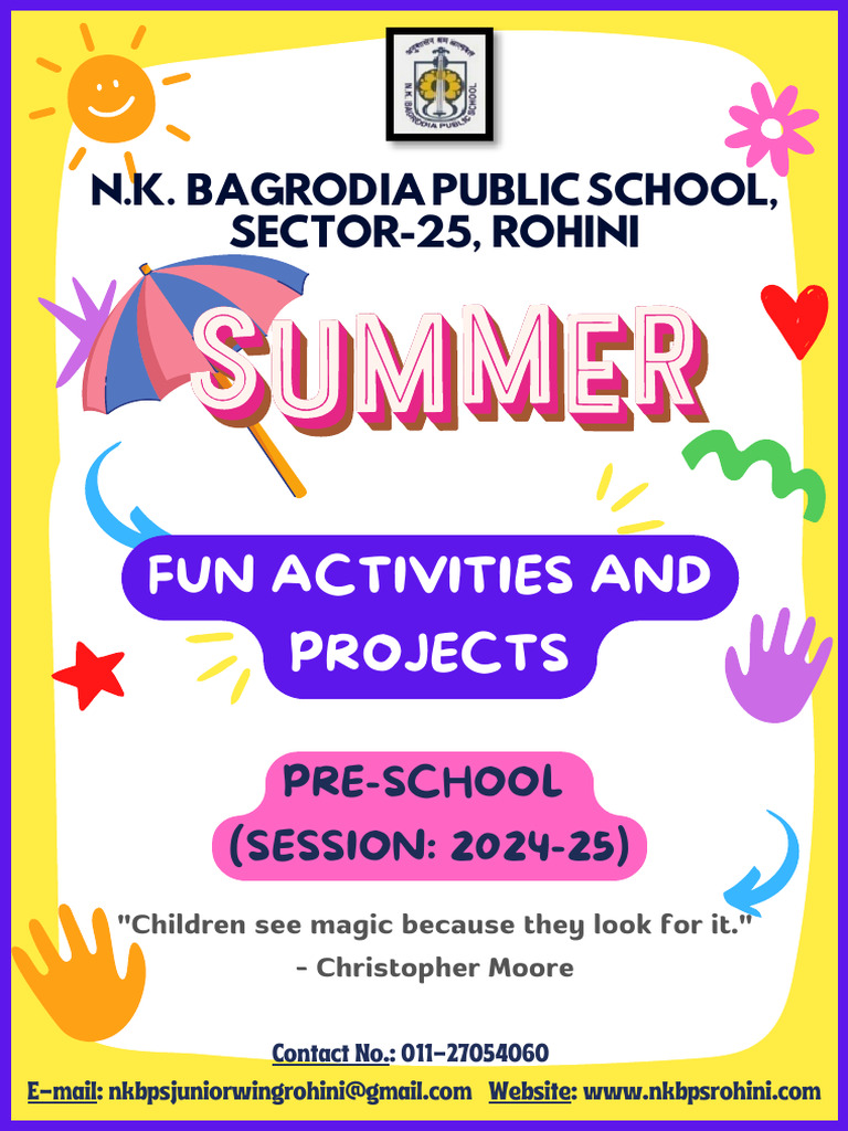 Summer Holiday Homework Activities | PDF | Senses | Taste