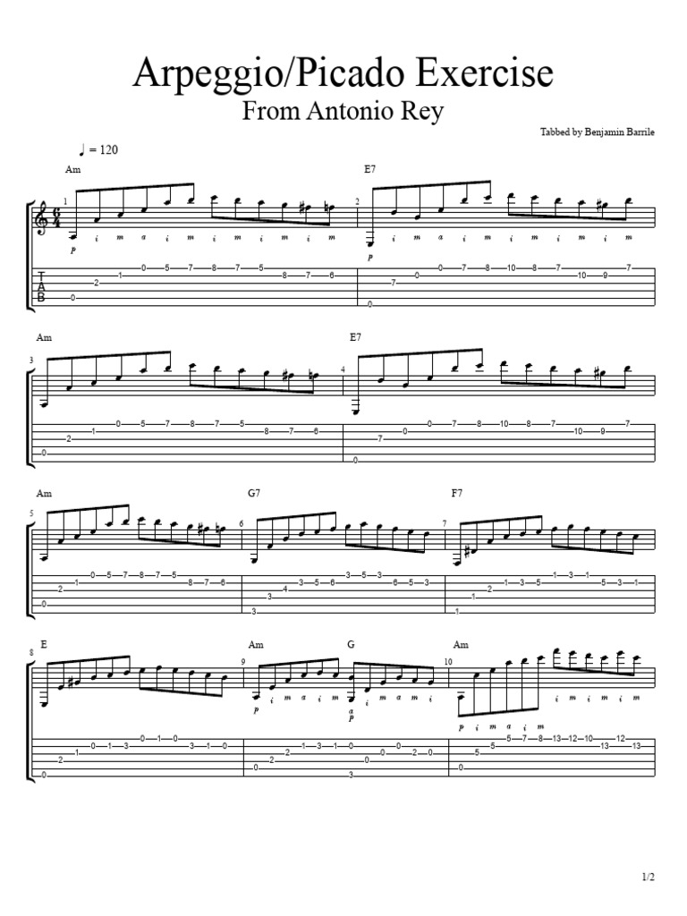 Antonio Rey Picado Arpeggio Exercise 1 | PDF