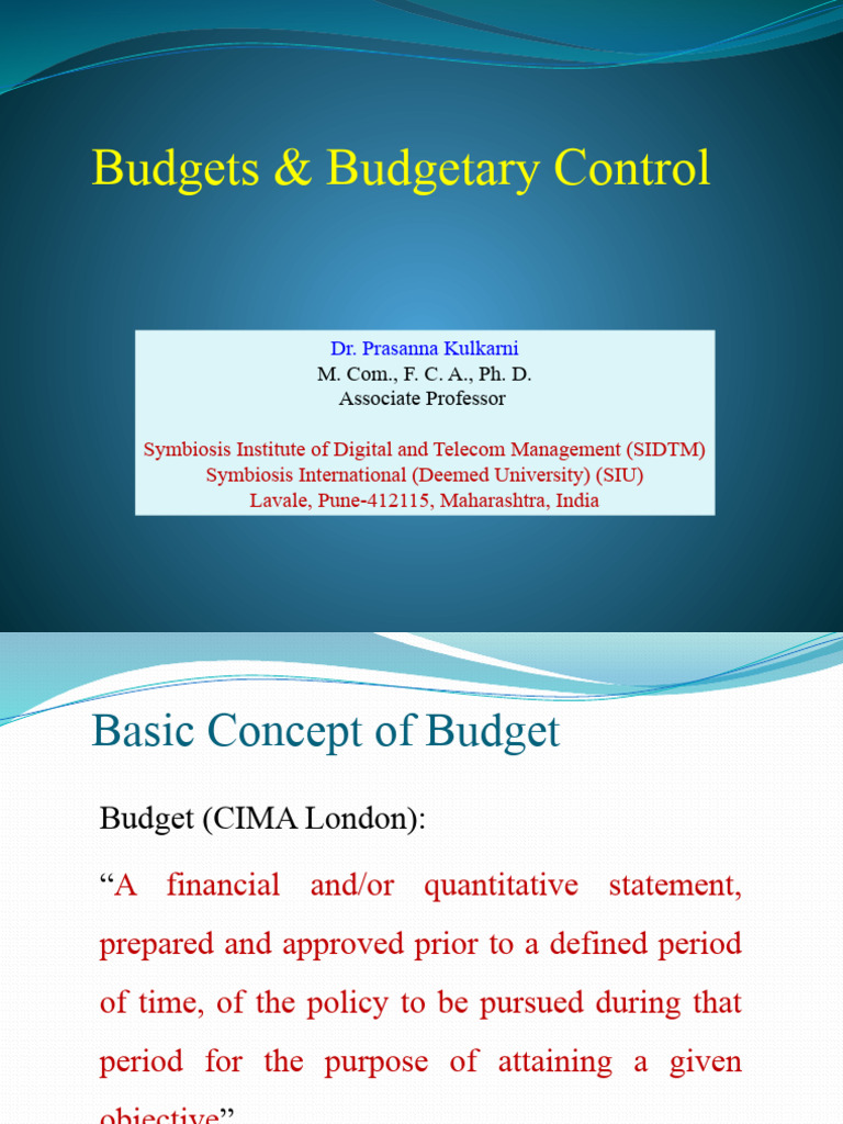 9 Budgets - Budgetary Control | PDF | Budget | Business Economics