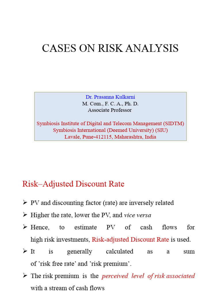 14 Cases On Risk Analysis | PDF | Net Present Value | Internal Rate Of ...