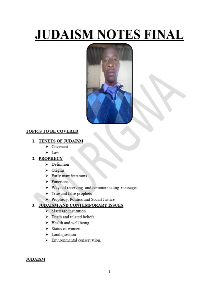 Judaism Notes Final | PDF | Covenant (Biblical) | Ten Commandments