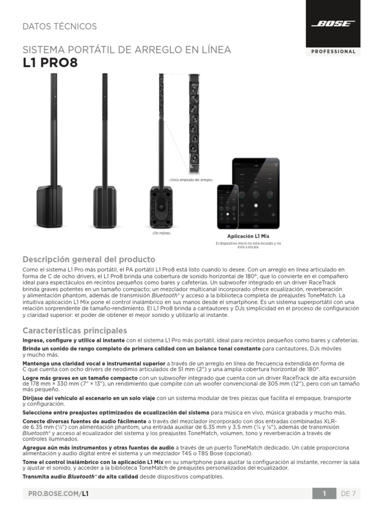 Tds L1-Pro8 Es | PDF | Altoparlante | Micrófono