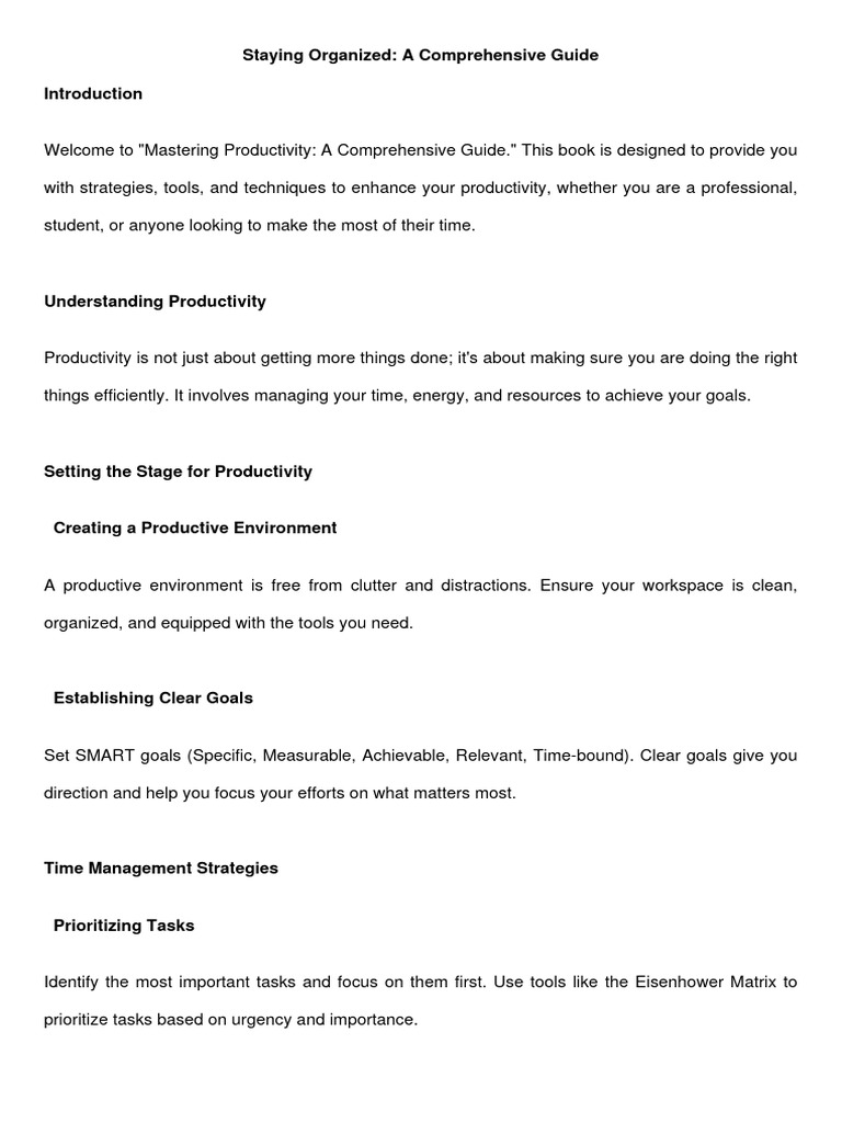 Mastering Productivity Guide | PDF | Time Management | Professional Skills