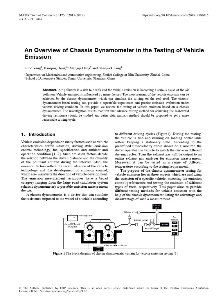 An Overview of Chassis Dynamometer in The Testing | PDF | Exhaust Gas ...
