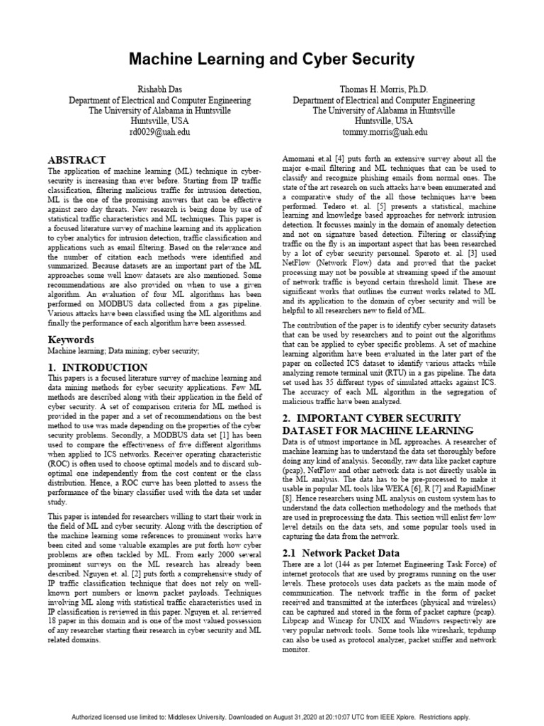 Cyber Security Using ML | PDF | Receiver Operating Characteristic | Machine Learning