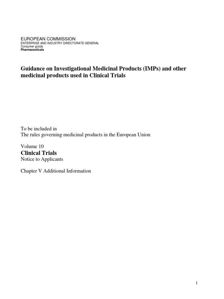 Guidance On Imp Nimp 04 2007 | PDF | Clinical Trial | Pharmaceutical Drug