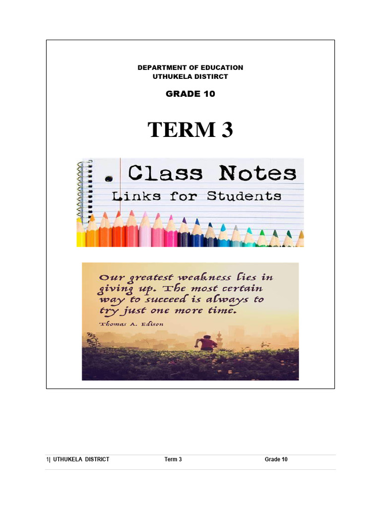 2022 Lo Grade 10 Class Notes Term 3 | PDF | Adolescence | Puberty