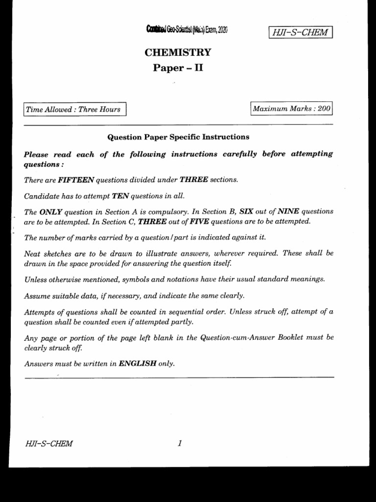 Chem - P2 Cgsme 2020 | PDF