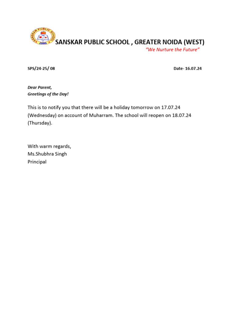 SPS-Circ.08 - Holiday Circular | PDF