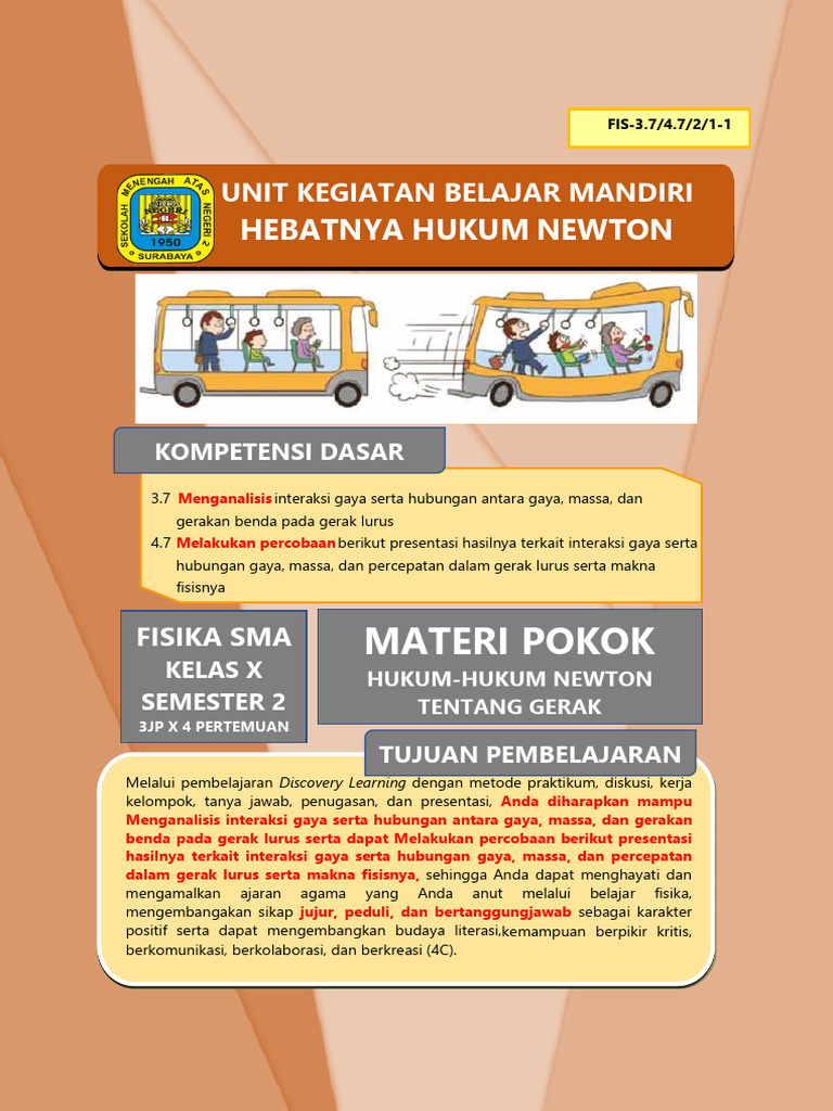 UKBM FIS-3.7 Hebatnya Hukum Newton 2021 | PDF