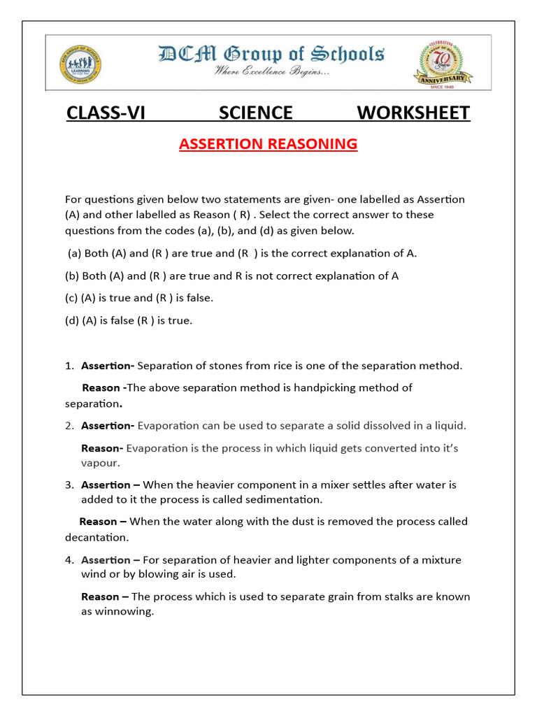 ClassVI - WORKSHEET2 - SCIENCE - AR | PDF | Shadow | Leaf