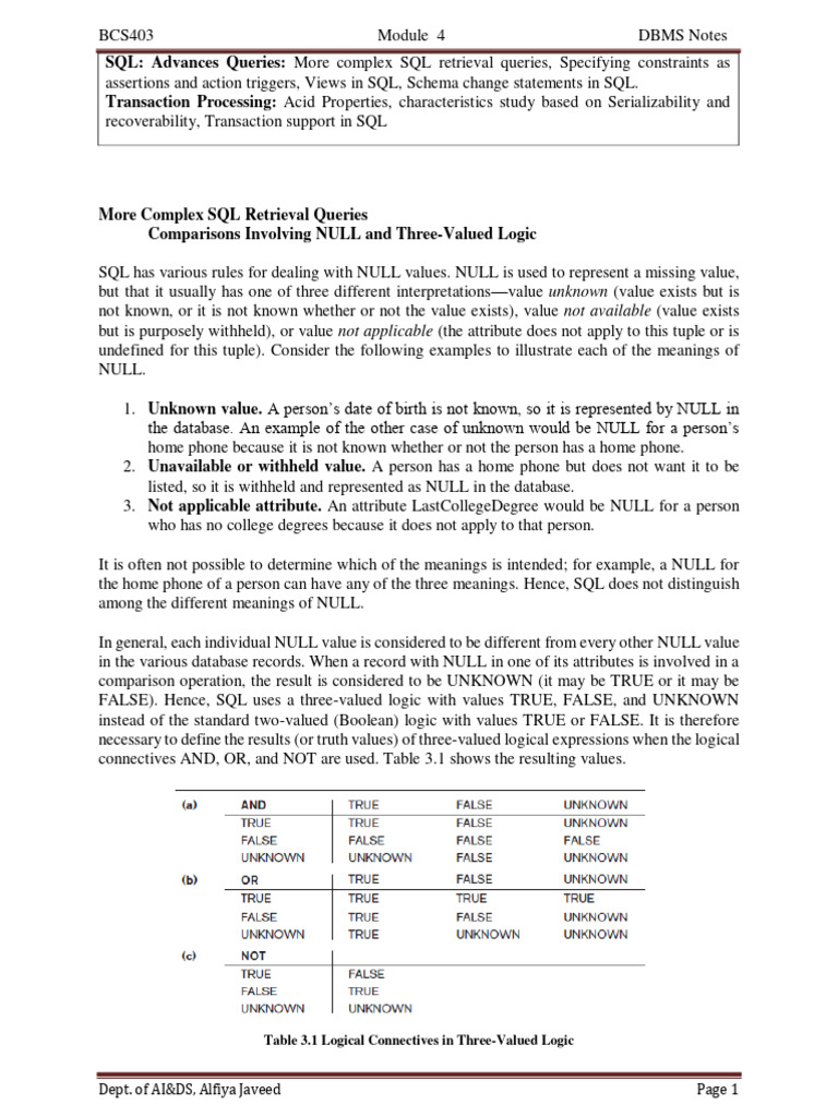 DBMS - Module 4 | PDF | Database Transaction | Relational Database DBMS - Module 4 | PDF | Database Transaction | Relational Database