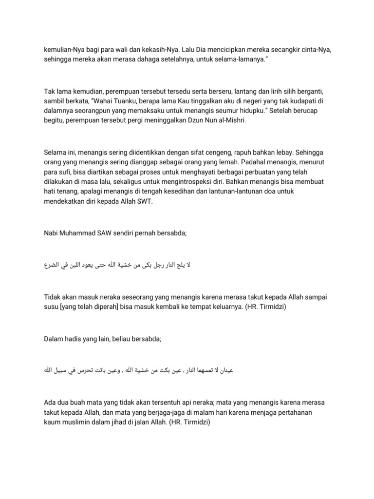 Menangislah untuk Kedamaian Hati | PDF | Agama & Spiritualitas