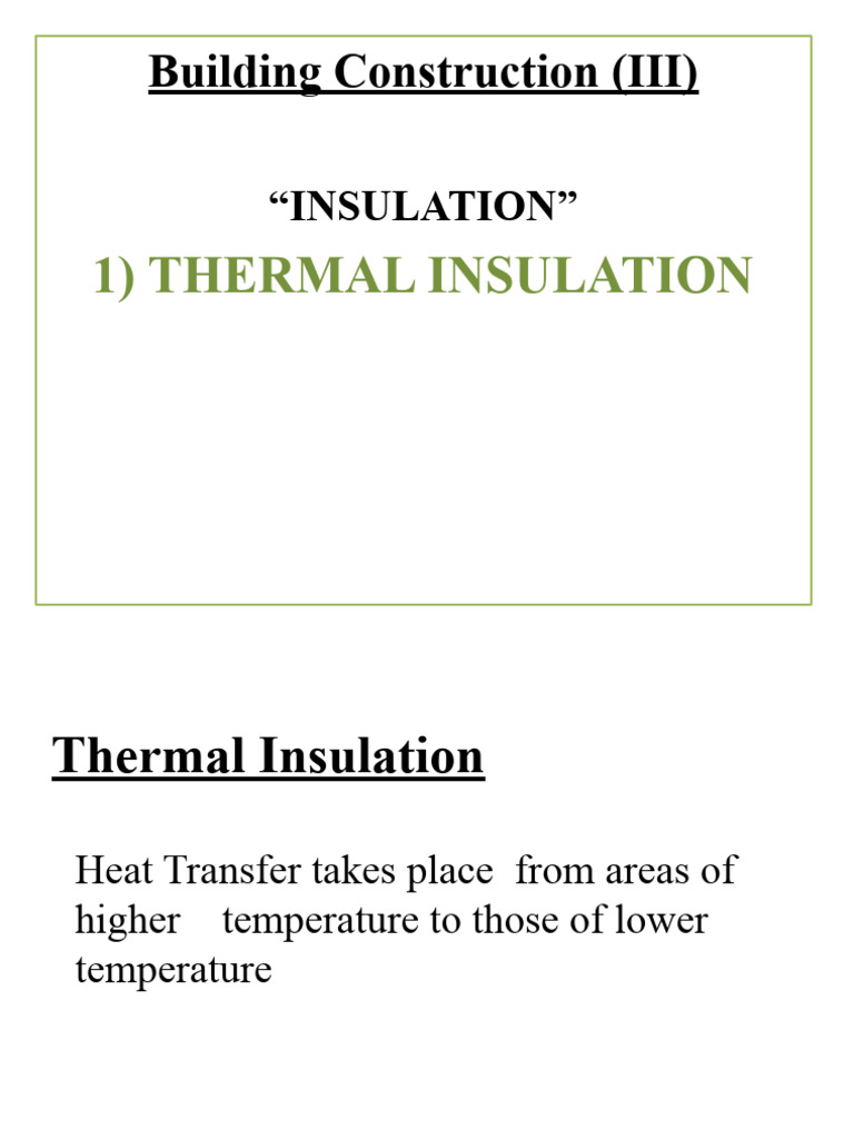 Unit 13 ; Thermal Insulation | Download Free PDF | Heat Transfer ...