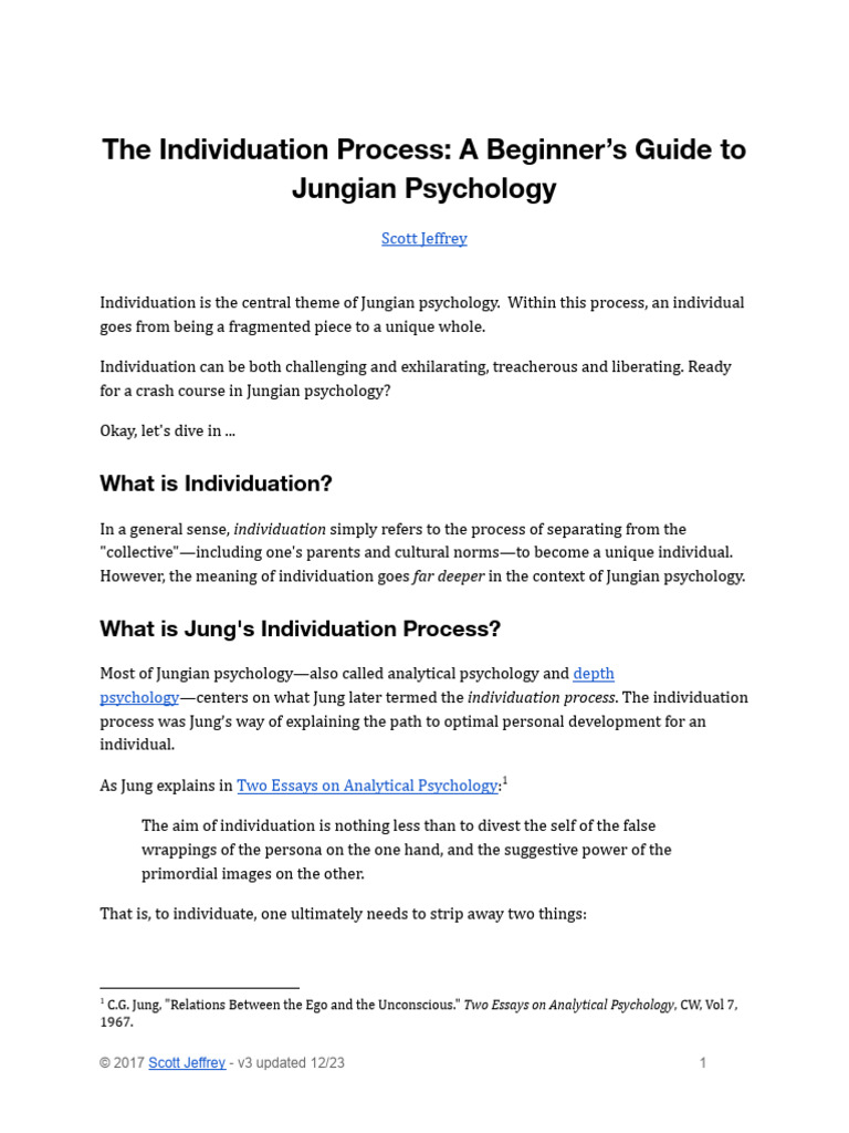 Understanding the Individuation Process | PDF | Analytical Psychology ...