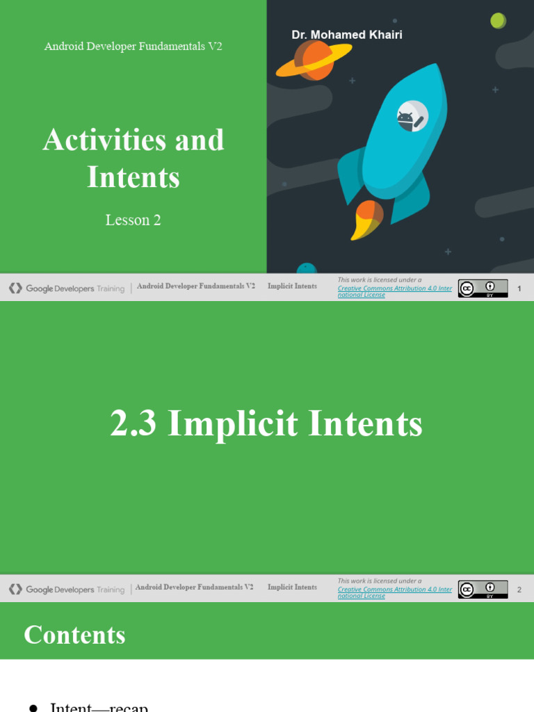 02.3 Implicit Intents | PDF | Android (Operating System) | Uniform Resource Identifier