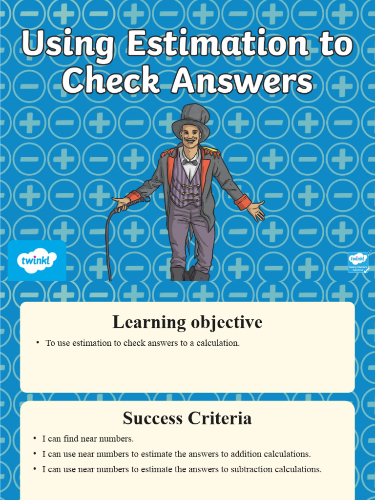 Lesson Presentation Using Estimation To Check Answers | PDF
