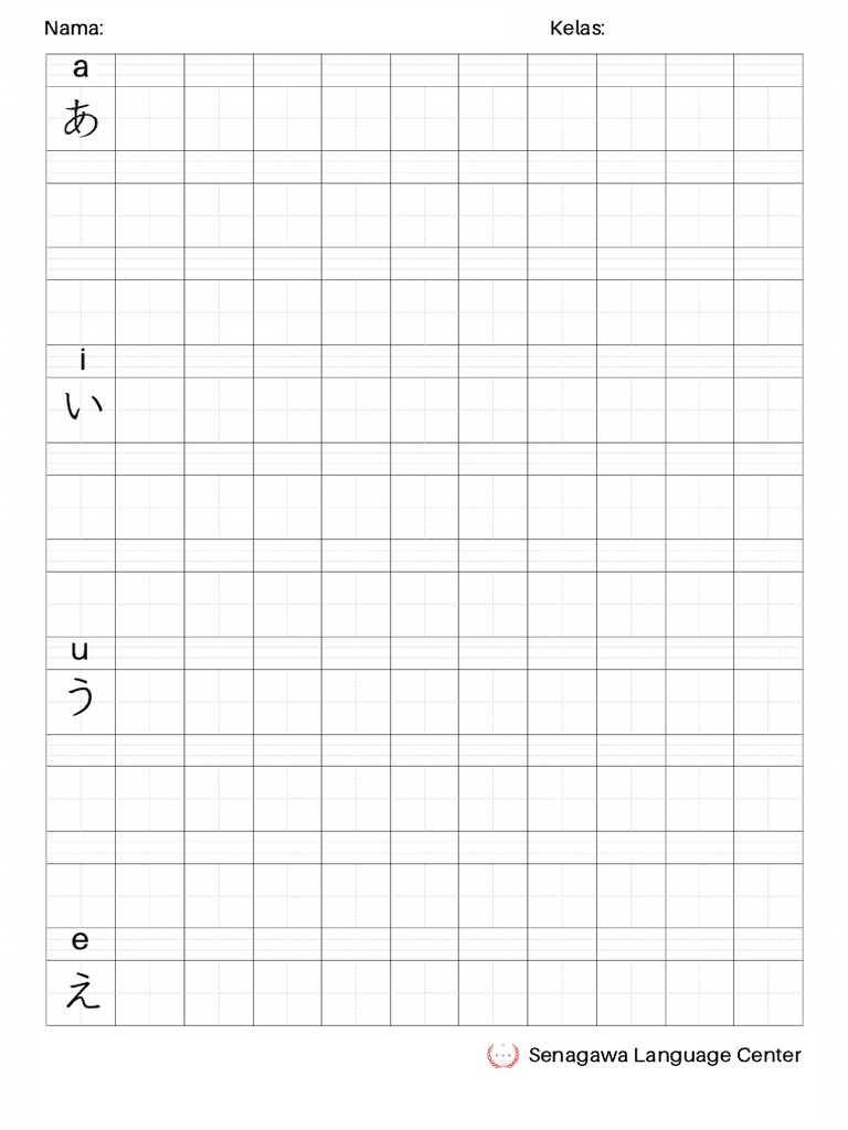 Kertas Kotak2 Hiragana-Katakana | PDF | Seni & Disiplin Bahasa