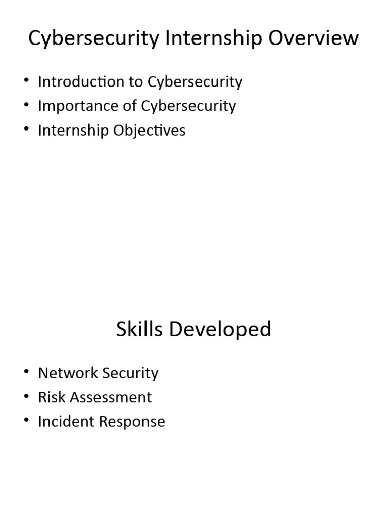 Cybersecurity Internship Presentation | PDF | Computers