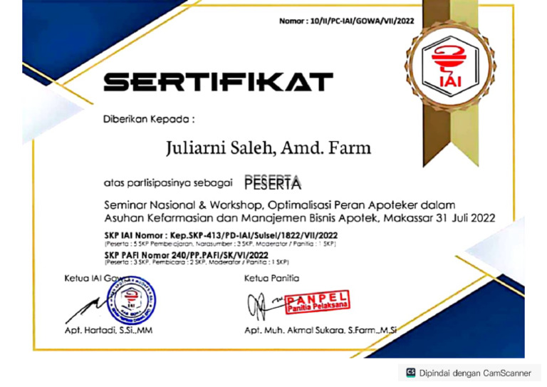 Workshop Dan Seminar Nasional Optimalisasi Peran Apoteker Dalam Asuhan ... Workshop Dan Seminar Nasional Optimalisasi Peran Apoteker Dalam Asuhan ...