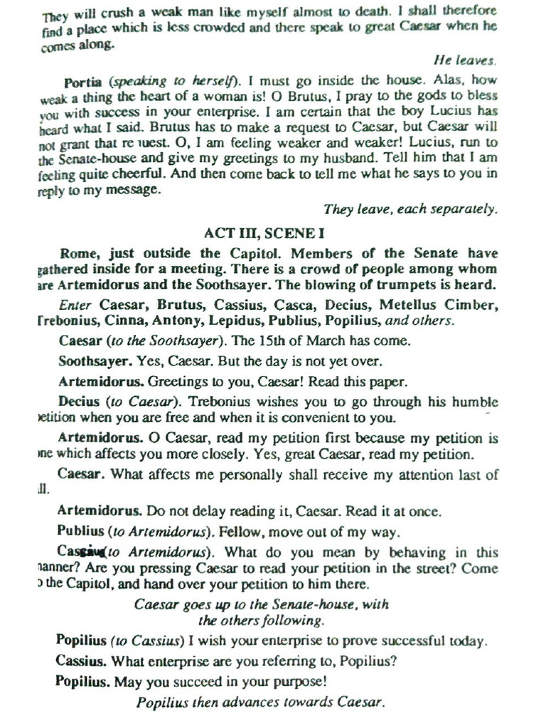 Julius Caesar Act 2 (Half) | PDF