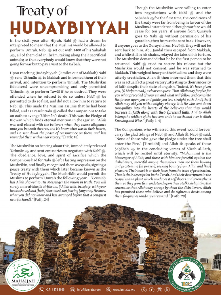 Treaty of Hudaybiyyah Poster | PDF | Prophets And Messengers In Islam ...