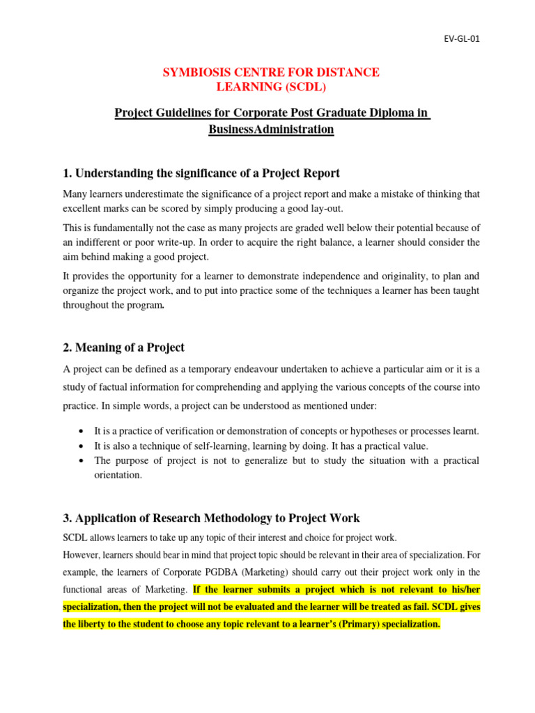 SCDL PGDBA Project Guidelines | PDF | Retail | Consumer Behaviour