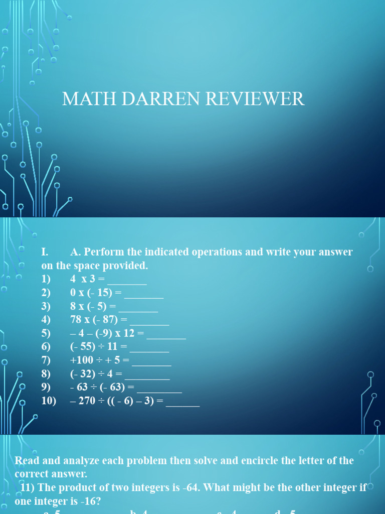 Math Darren Reviewer | PDF | Mathematics