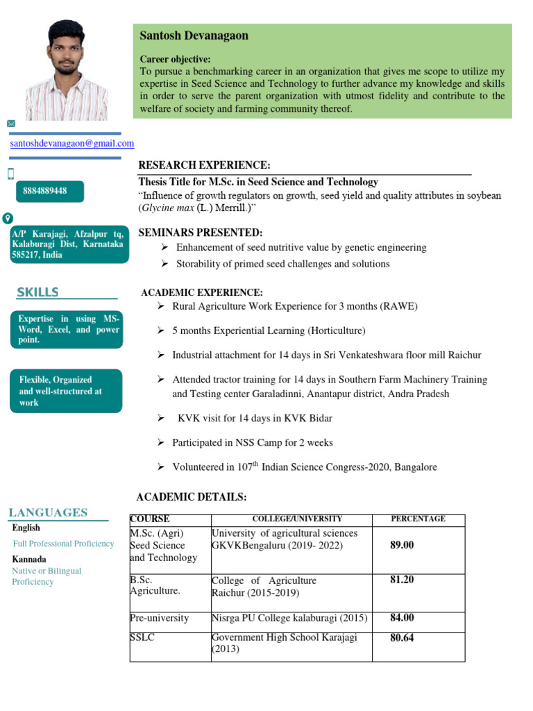 Santosh Cv | PDF