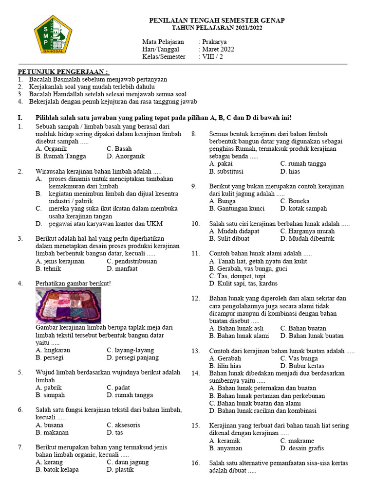 Pts Prakarya 8 | PDF