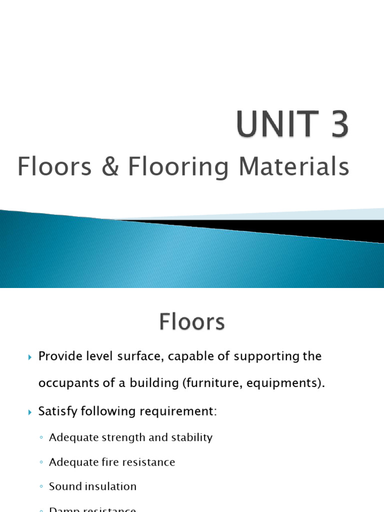 Unit 3 | PDF | Flooring | Roof
