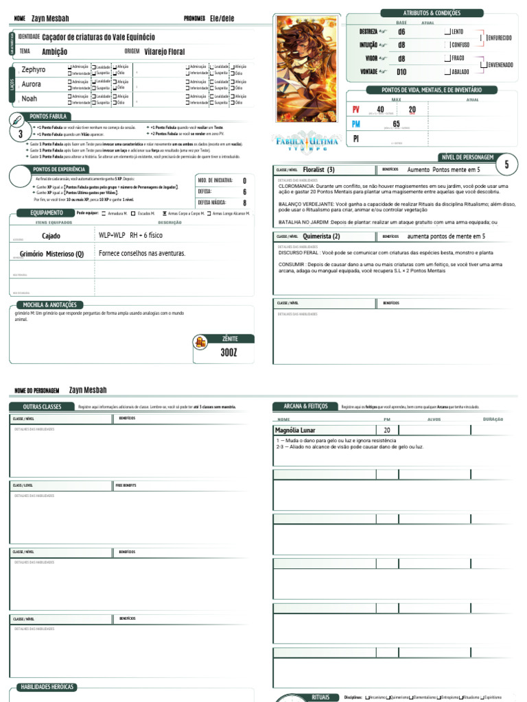 Ficha de Personagem de RPG | PDF