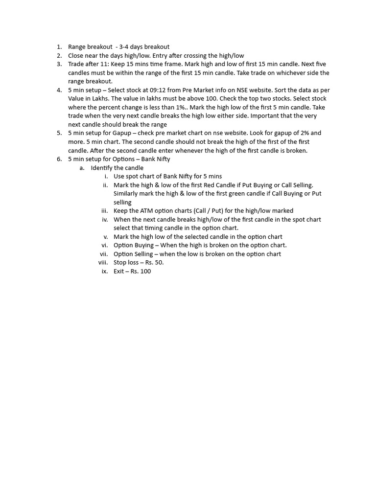 Power of Stocks - Trading Setup | PDF