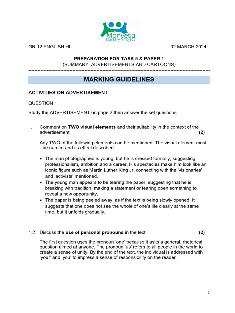 Grade 12 English Exam Prep Guide | PDF | Body Language | Advertising