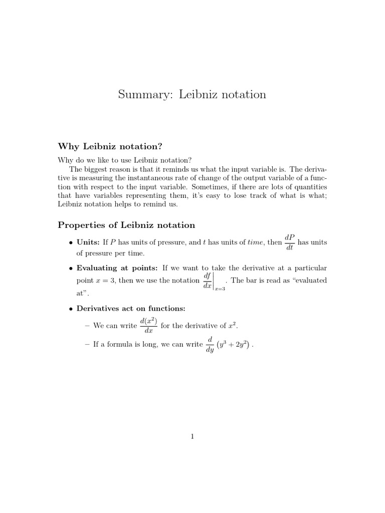 PDF Leibniz-Summary | PDF