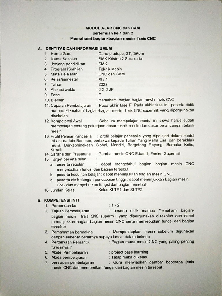Modul Ajar CNC | PDF
