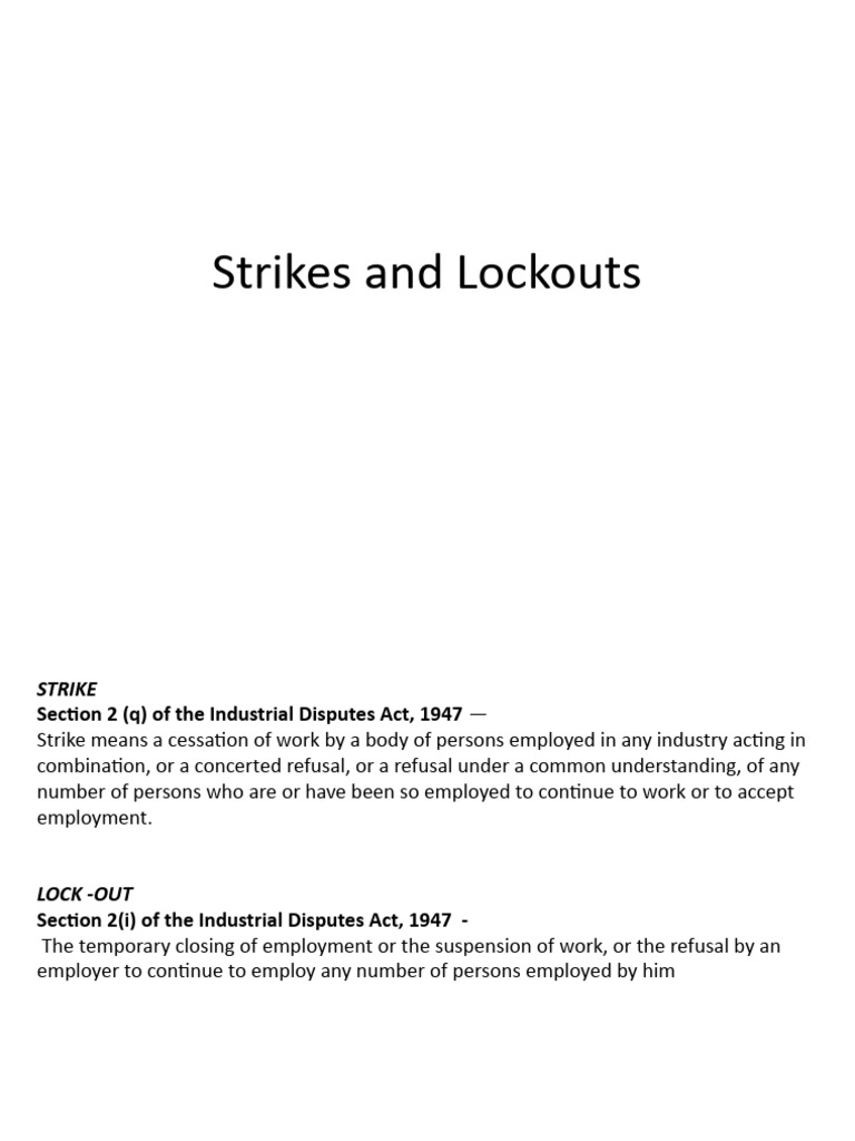 Strikes and Lockouts (Part II) | PDF | Lockout (Industry) | Strike Action