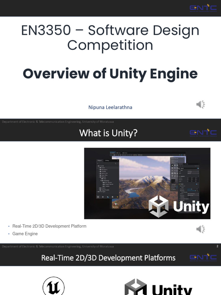 Slides Overview Of Unity Engine Pdf Unity Game Engine 3 D Computer Graphics