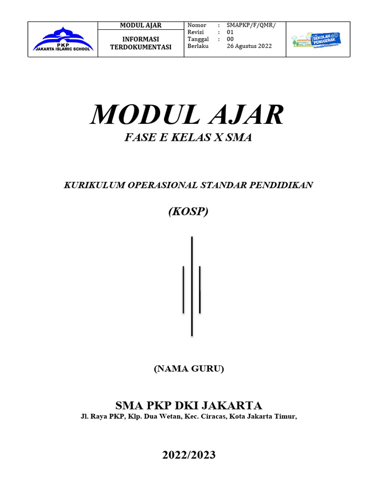 Form Modul Ajar MR | PDF