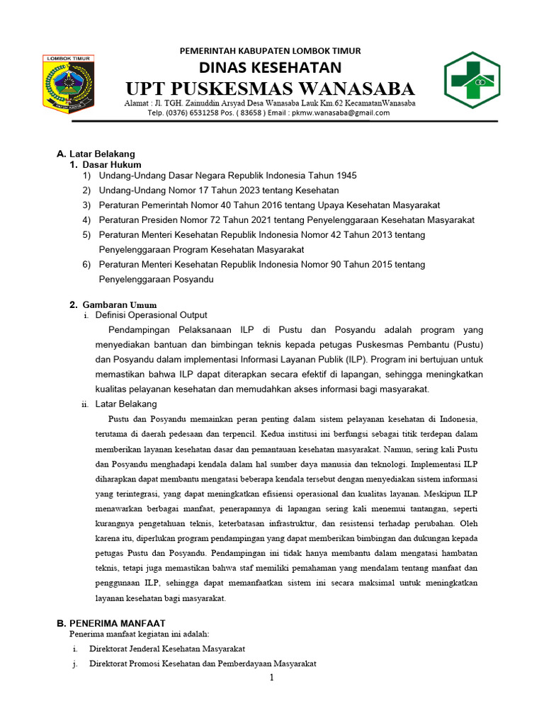 TOR Pendampingan ILP 2025 | PDF