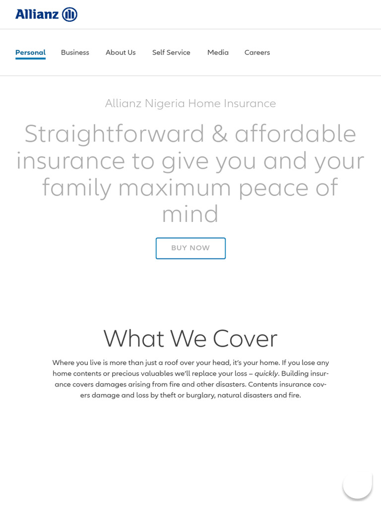 Home Insurance - Cover Your Building and Its Contents - Allianz Nigeria ...