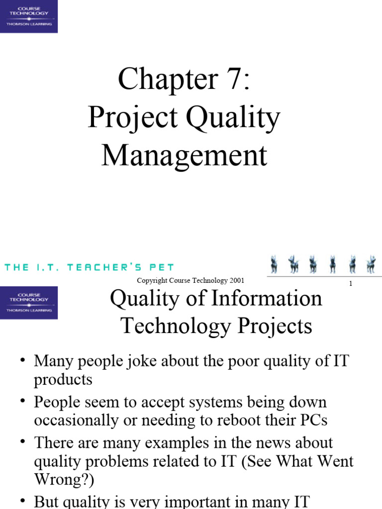 9-Project Quality Management | PDF | Quality (Business) | Quality ...