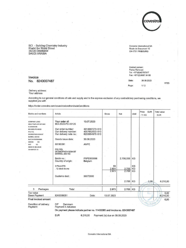 Invoice DES - 5034 - DOCUMENT | PDF