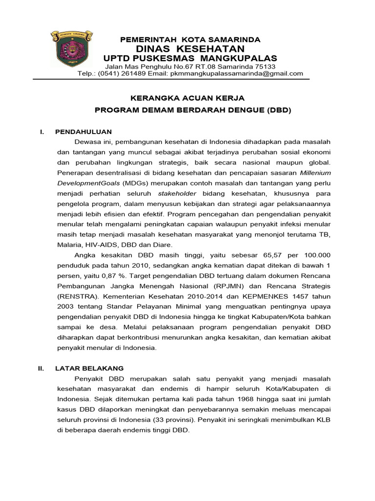 KAK-program DBD Mangkupalas | PDF | Pengembangan Diri