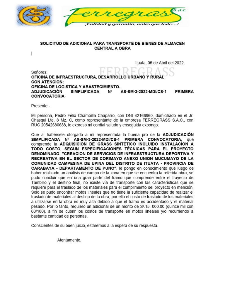 Solicitud de Adicional-3 | PDF