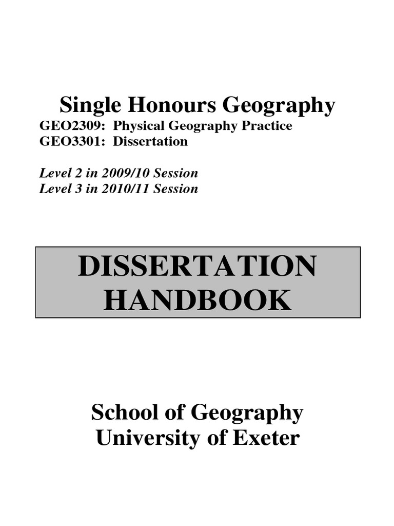Geography Dissertation Handbook Guide | PDF | Hypothesis | Methodology