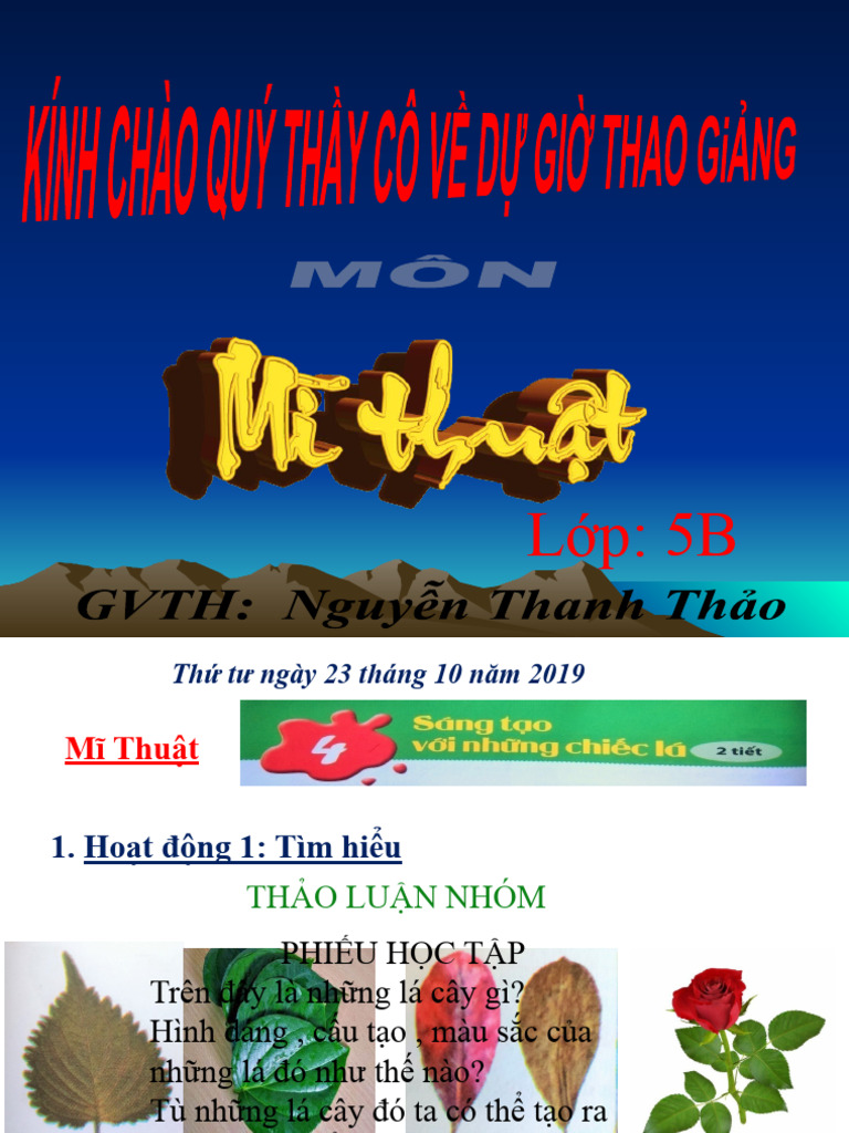Chu de 4 Sang Tao Voi Nhung Chiec La Giao An Thao Giang | PDF