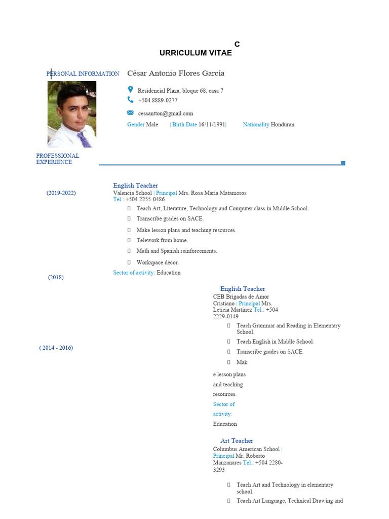 César Flores Curriculum Vitae | PDF